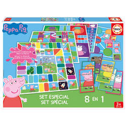 Coffret 8 jeux en 1 Peppa Pig Educa : King Jouet, Jeux de plateau Educa - Jeux de société