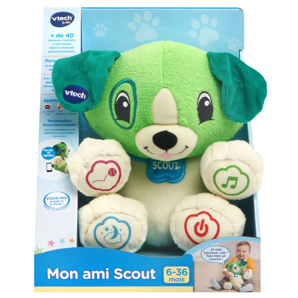 Peluche éducative mon ami Scout VTech : King Jouet, Peluches ...