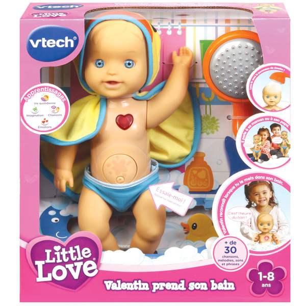 Poupon Valentin prend son bain - Little Love VTech : King Jouet ...
