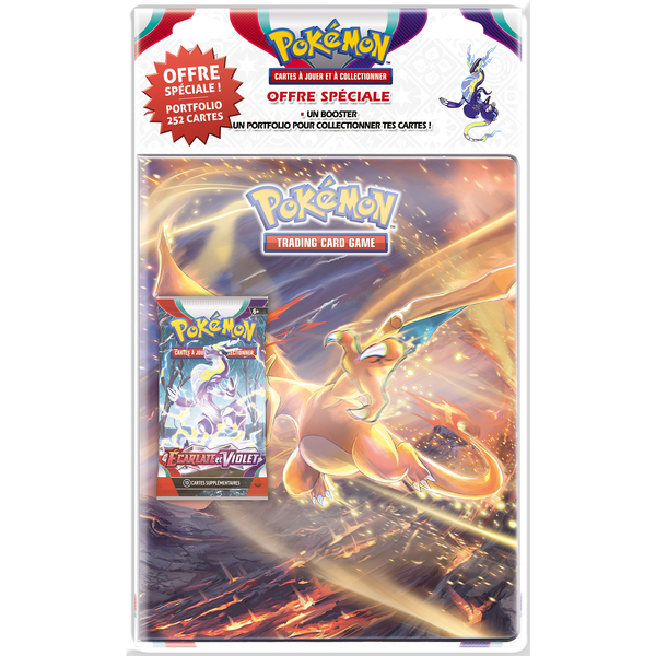 Cahier Pokémon 252 cartes avec Booster Ecarlate et Violet Asmodée ...